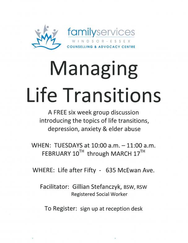 Life After Fifty - Events - Managing Life Transitions