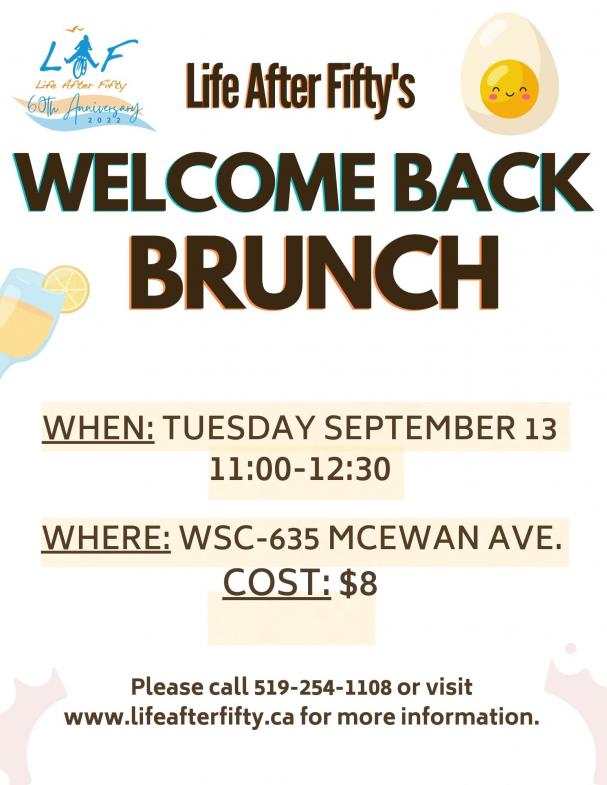 Life After Fifty - Events - Welcome Back Brunch! Fall 2022