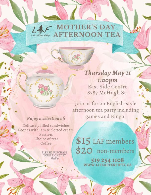 Life After Fifty - Events - Mother's Day Afternoon Tea Party