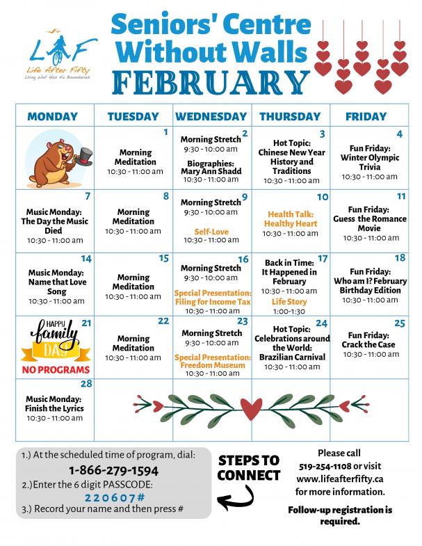 Life After Fifty - Program News - February Seniors' Centre Without ...